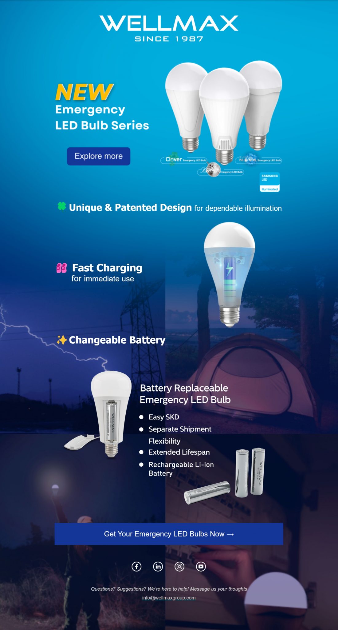 Meet our Clover, Ballet, and SUPERNOVA Emergency LED Bulbs! - Wellmax