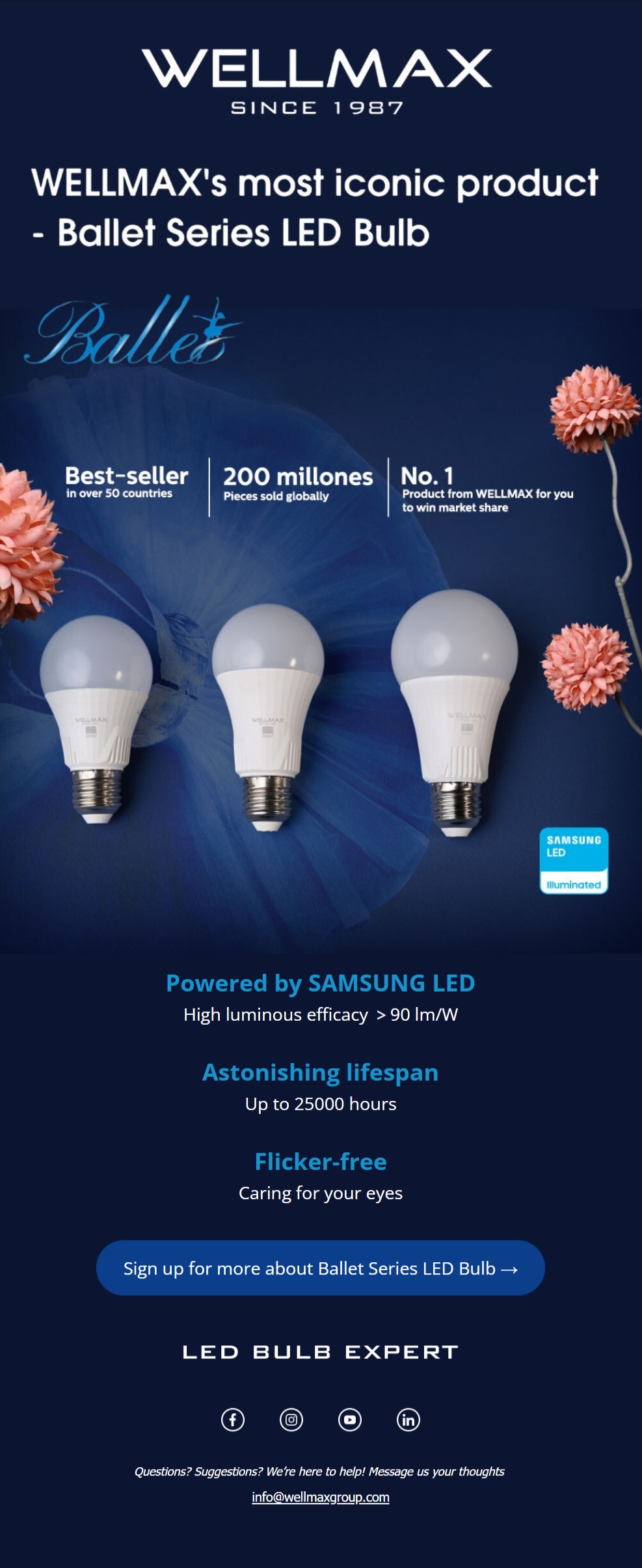 Most Iconic Best-Seller from WELLMAX: Ballet Series LED Bulb🩰 - Wellmax