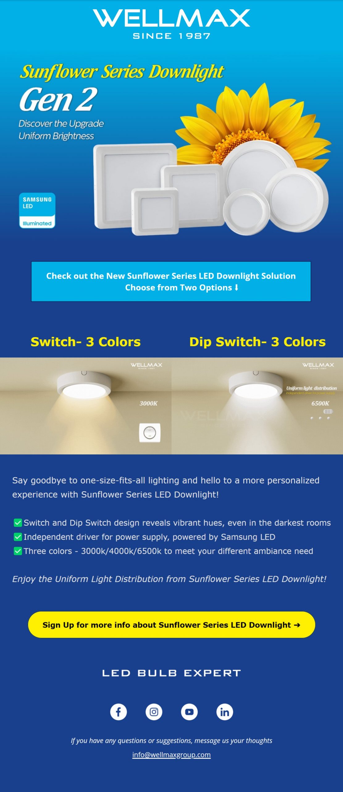 Check out Wellmax's New Sunflower Series LED Downlight Solution! - Wellmax