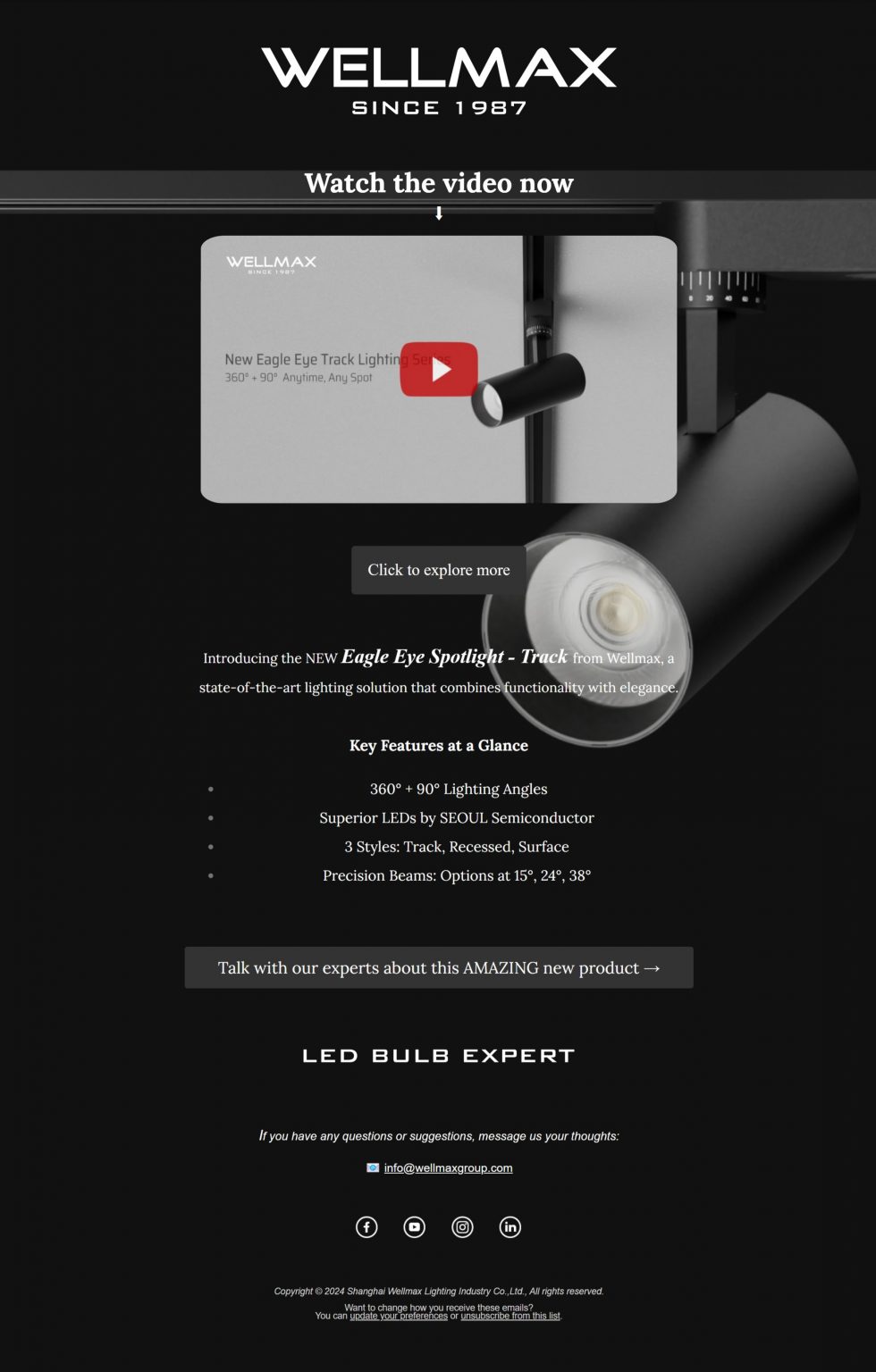 Coming Soon: NEW Eagle Eye Spotlight-Track🦅 | 360°+90° - Wellmax