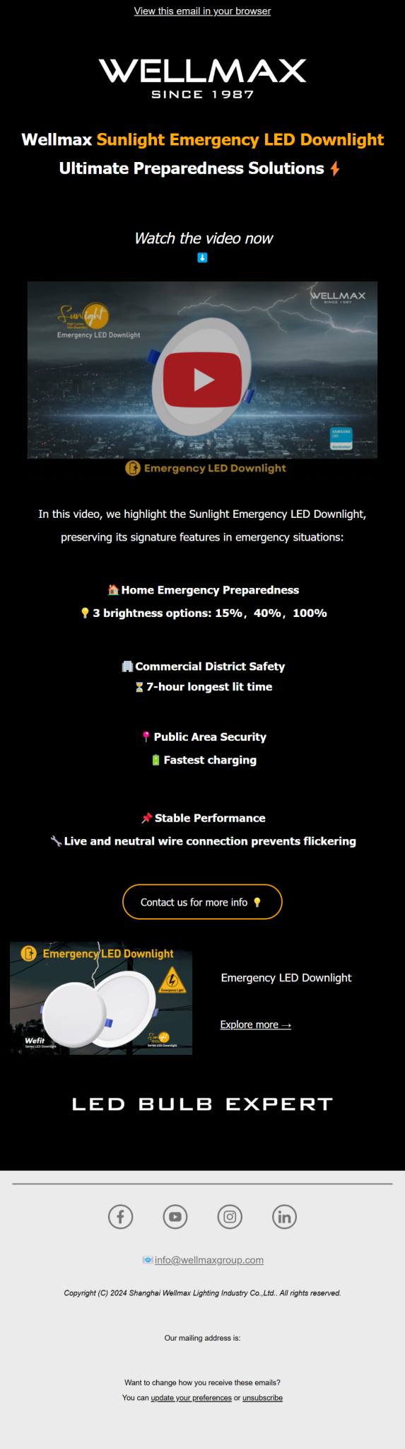 Wellmax Sunlight Emergency LED Downlight: Ultimate Preparedness Solutions⚡ - Wellmax