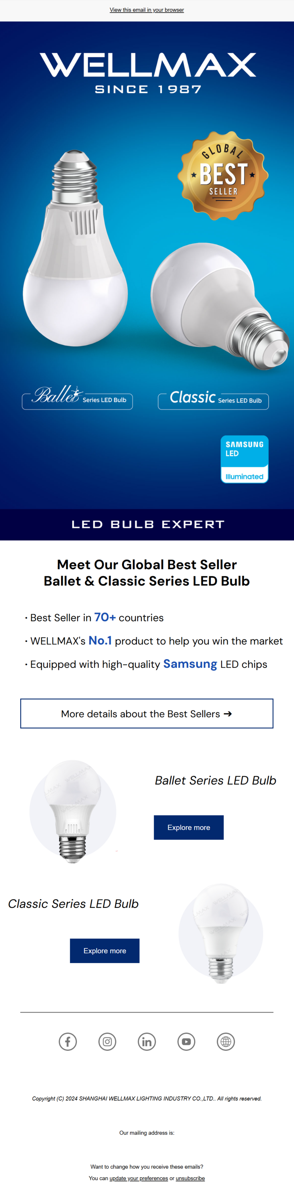 Meet Our Global Best Seller: Ballet & Classic Series LED Bulb💡🩰 - Wellmax