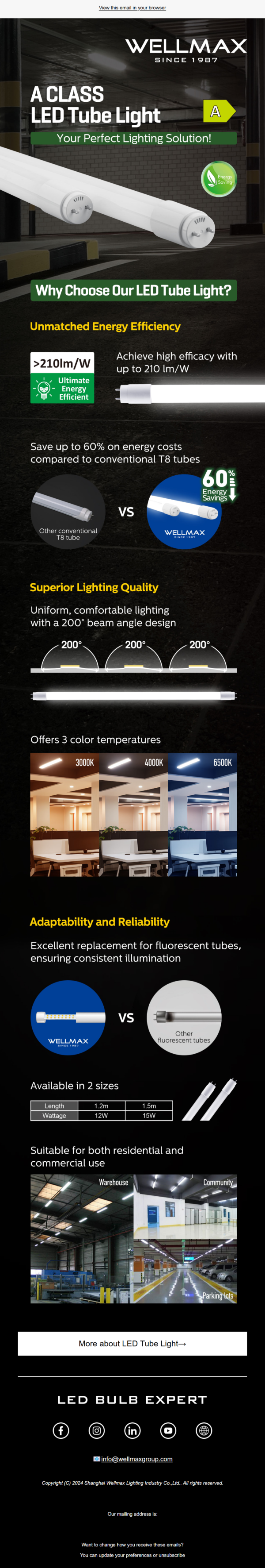 A Class LED Tube Light: Your Perfect Lighting Solution💡 - Wellmax