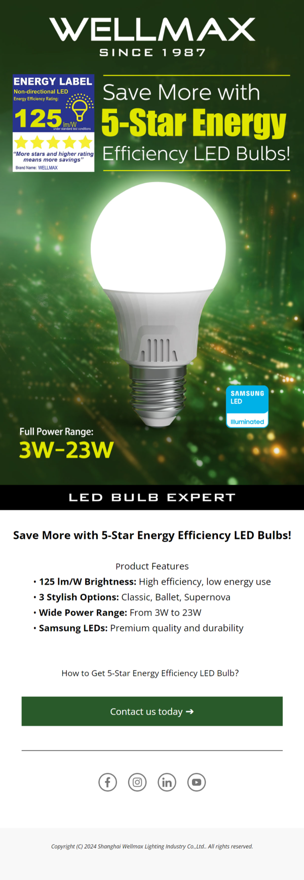 Save More with 5-Star Energy Efficiency LED Bulbs!💡 - Wellmax