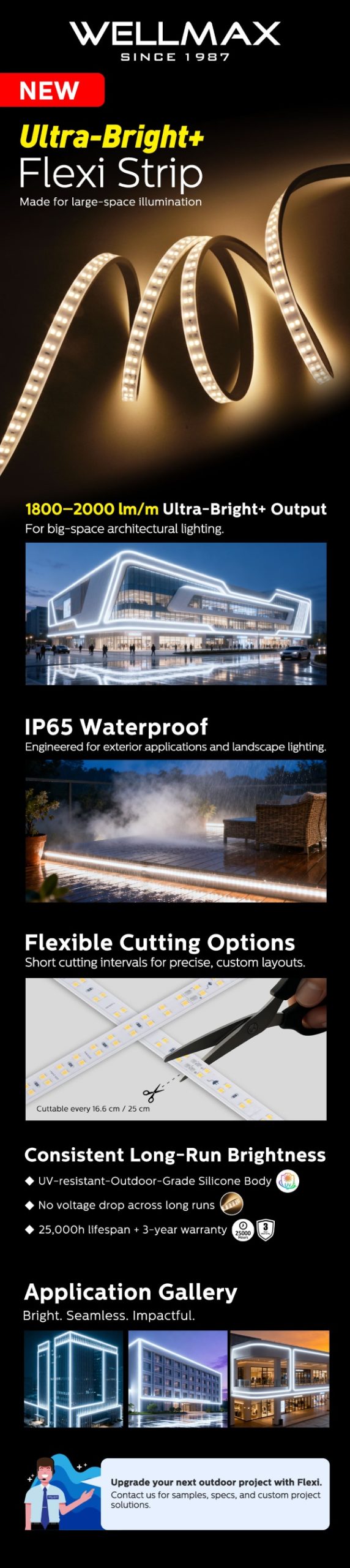 Ultra-Bright+ Flexi Strip — 1800–2000 lm/m for Large-Space! - Wellmax