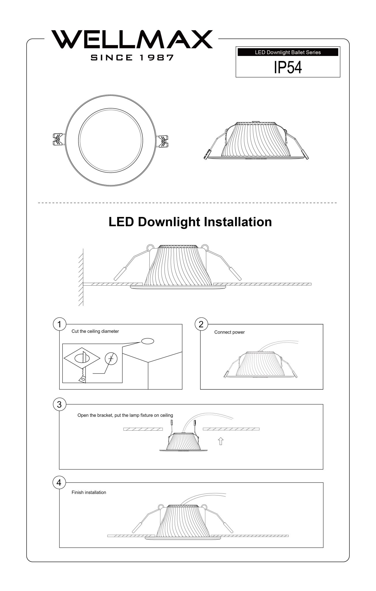 Ballet LED Downlight Gen 2 Installation Instructions - Wellmax